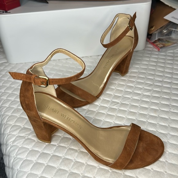 Stuart Weitzman | Shoes | Staurt Weitzman Nearlynude Block Heels 75 ...